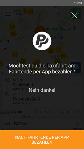 Startseite Cab4me Taxi App
